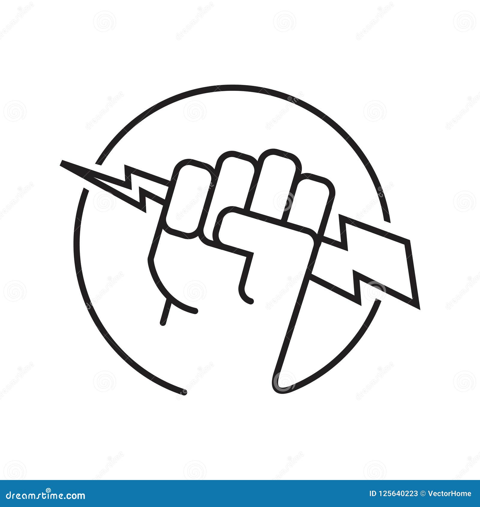 Mano Con El Icono Del Poder, Ejemplo Del Vector Ilustración del Vector ...