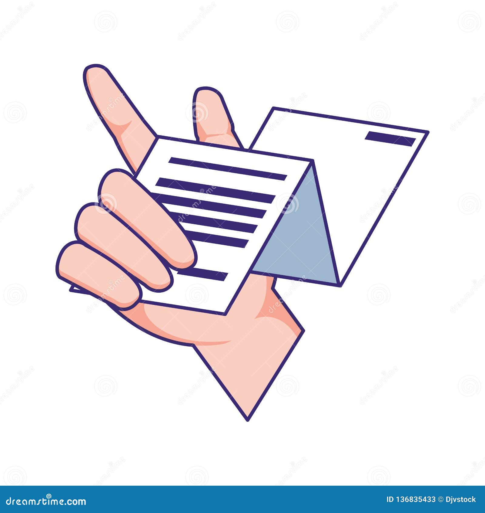 Mano Con El Icono Del Recibo Ilustración del Vector - Ilustración de ...