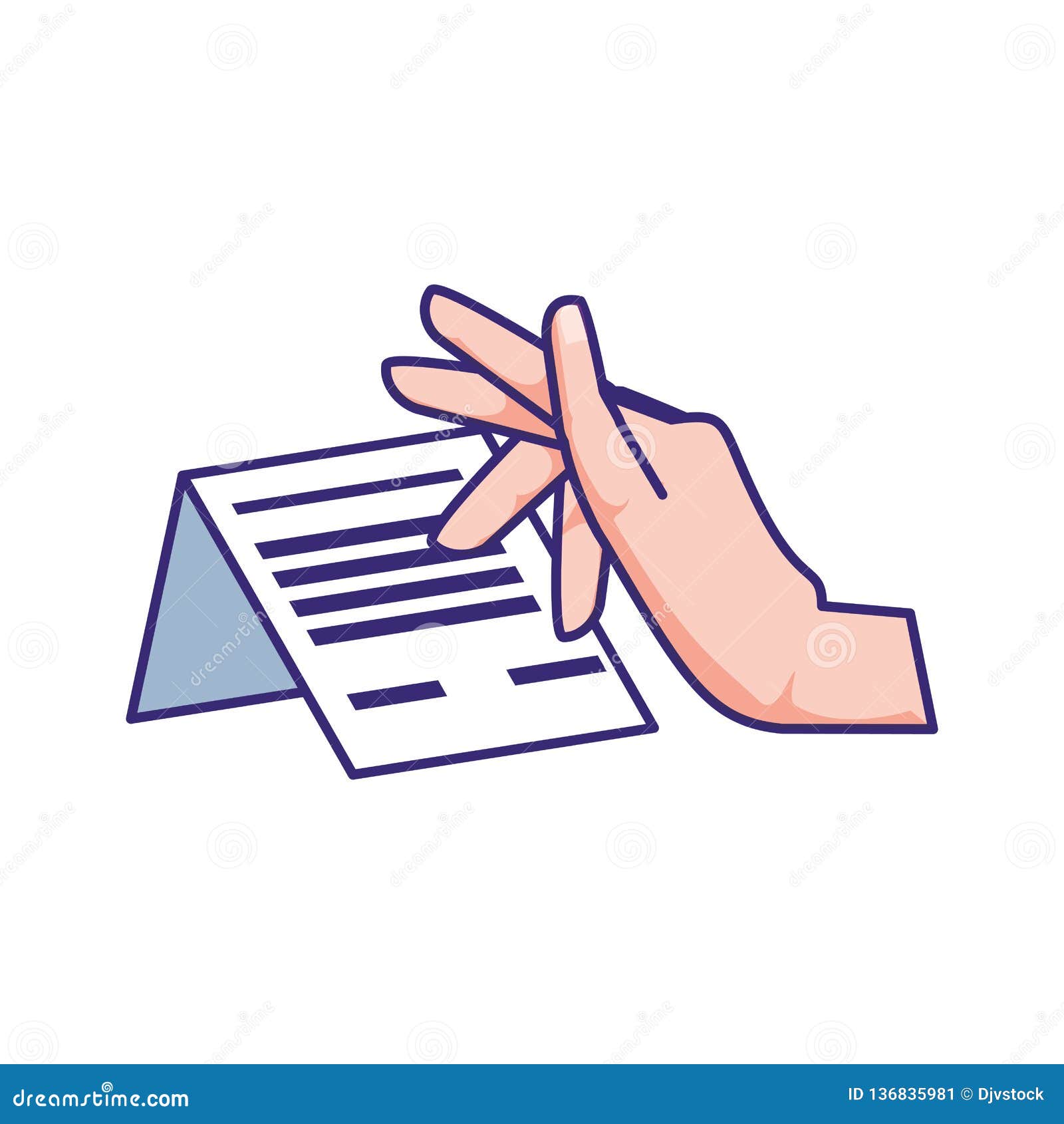 Mano Con El Icono Del Recibo Ilustración del Vector - Ilustración de ...