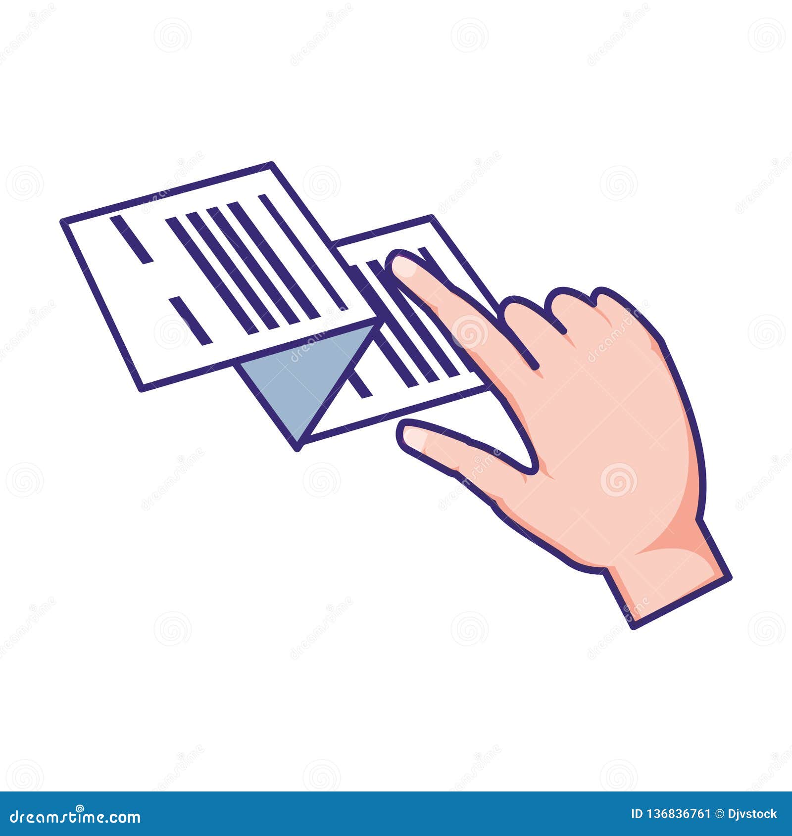 Mano Con El Icono Del Recibo Ilustración del Vector - Ilustración de ...