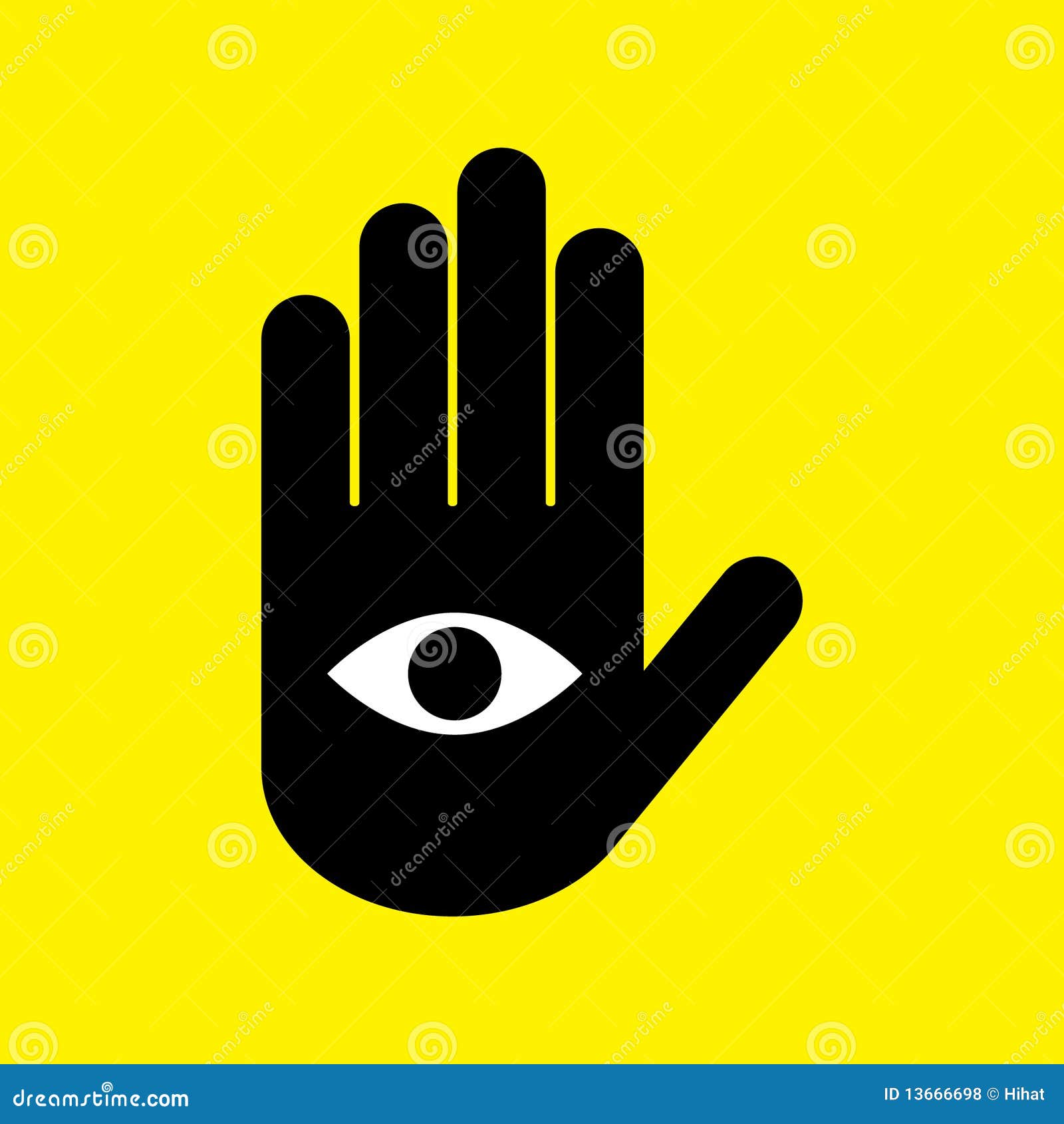 Mano con el ojo ilustración del vector. Ilustración de palma - 13666698
