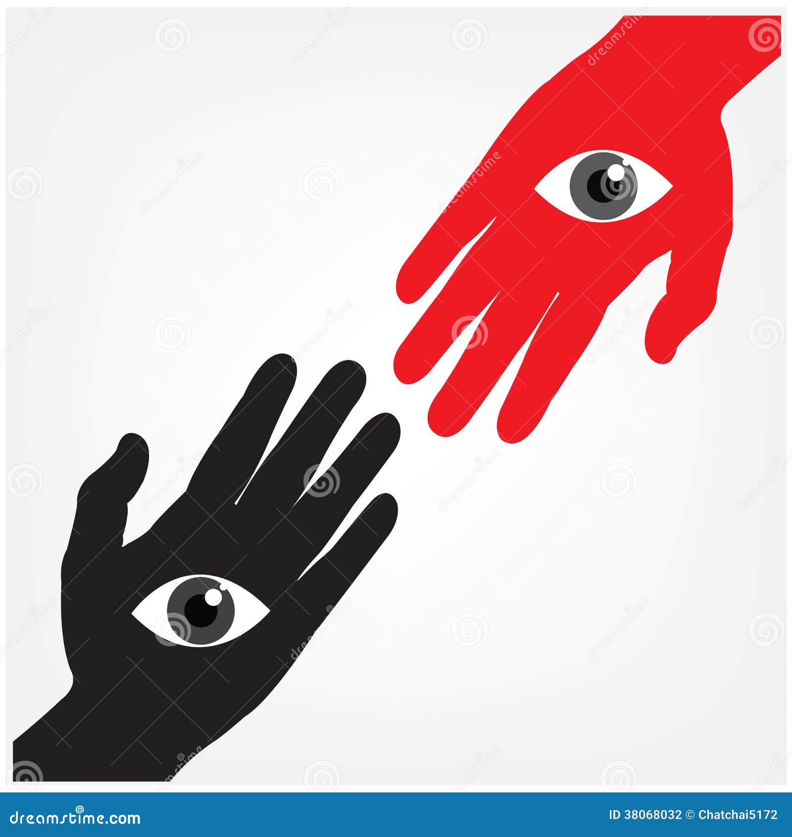 Mano Con El Ojo, Concepto De La Visión Ilustración del Vector ...