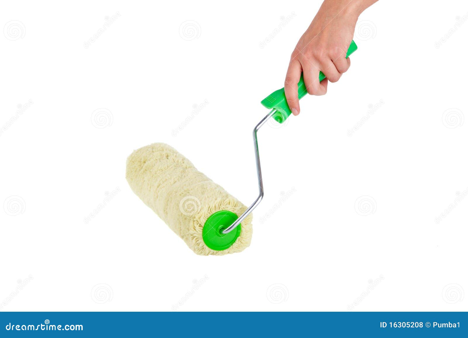 Mano Con El Rodillo De La Brocha En Blanco Foto de archivo - Imagen de ...