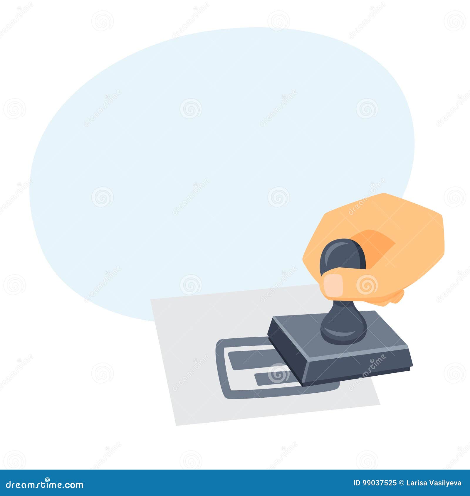 Mano con el sello ilustración del vector. Ilustración de persona - 99037525