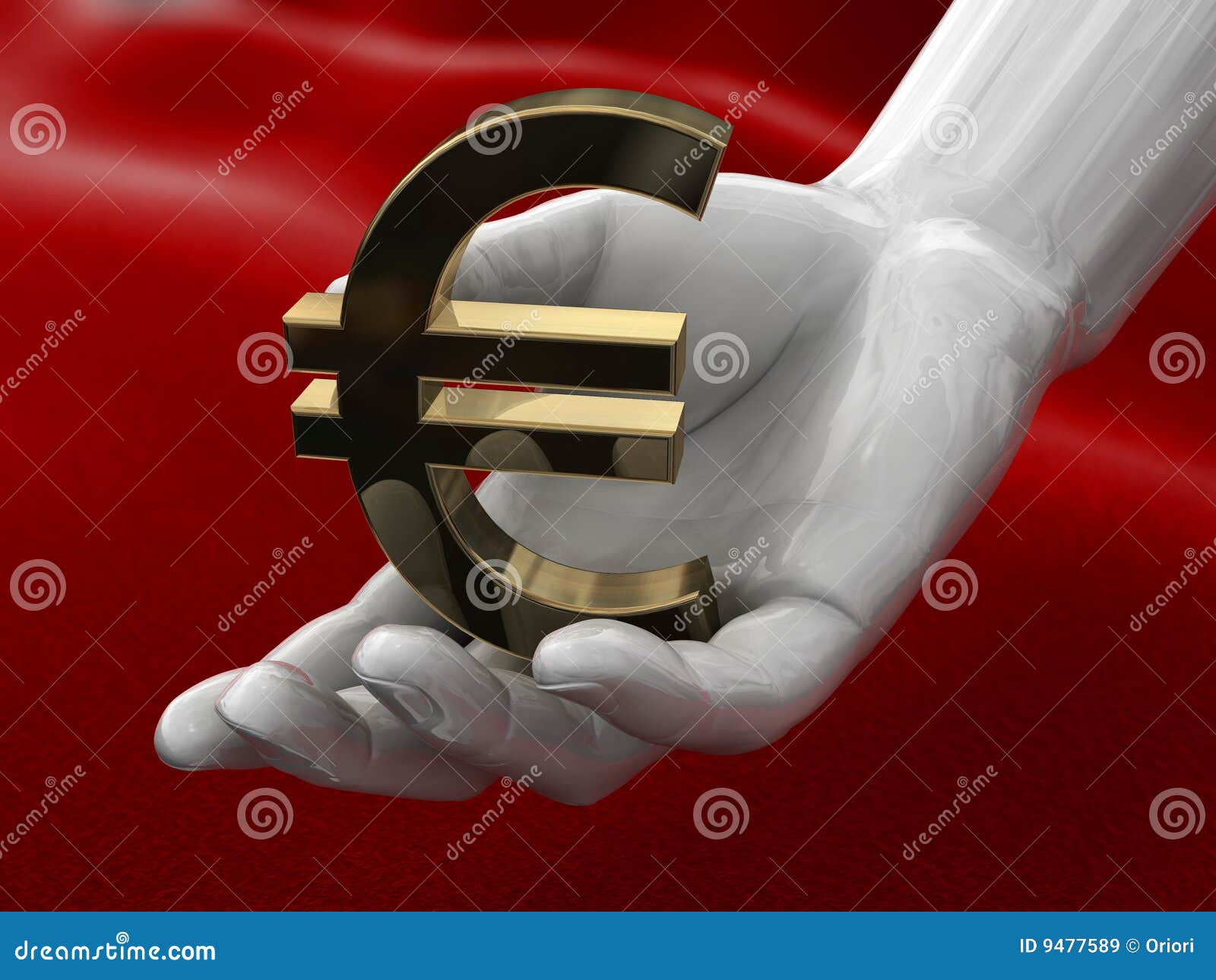 Mano con euro stock de ilustración. Ilustración de rojo - 9477589