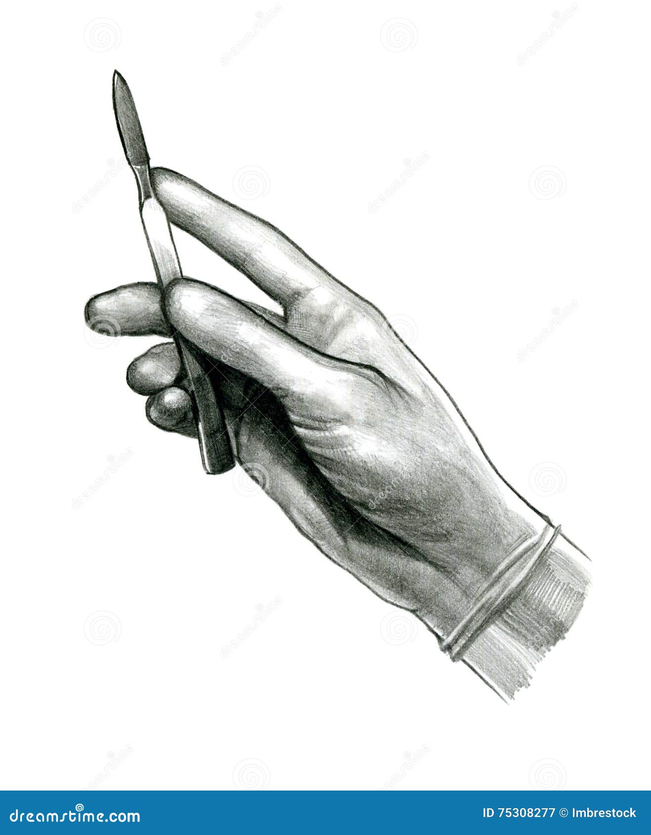 Mano con il bisturi illustrazione di stock. Illustrazione di scienza ...