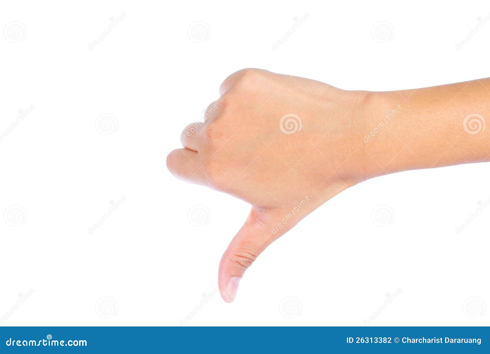 Mano con il pollice giù fotografia stock. Immagine di gesto - 26313382