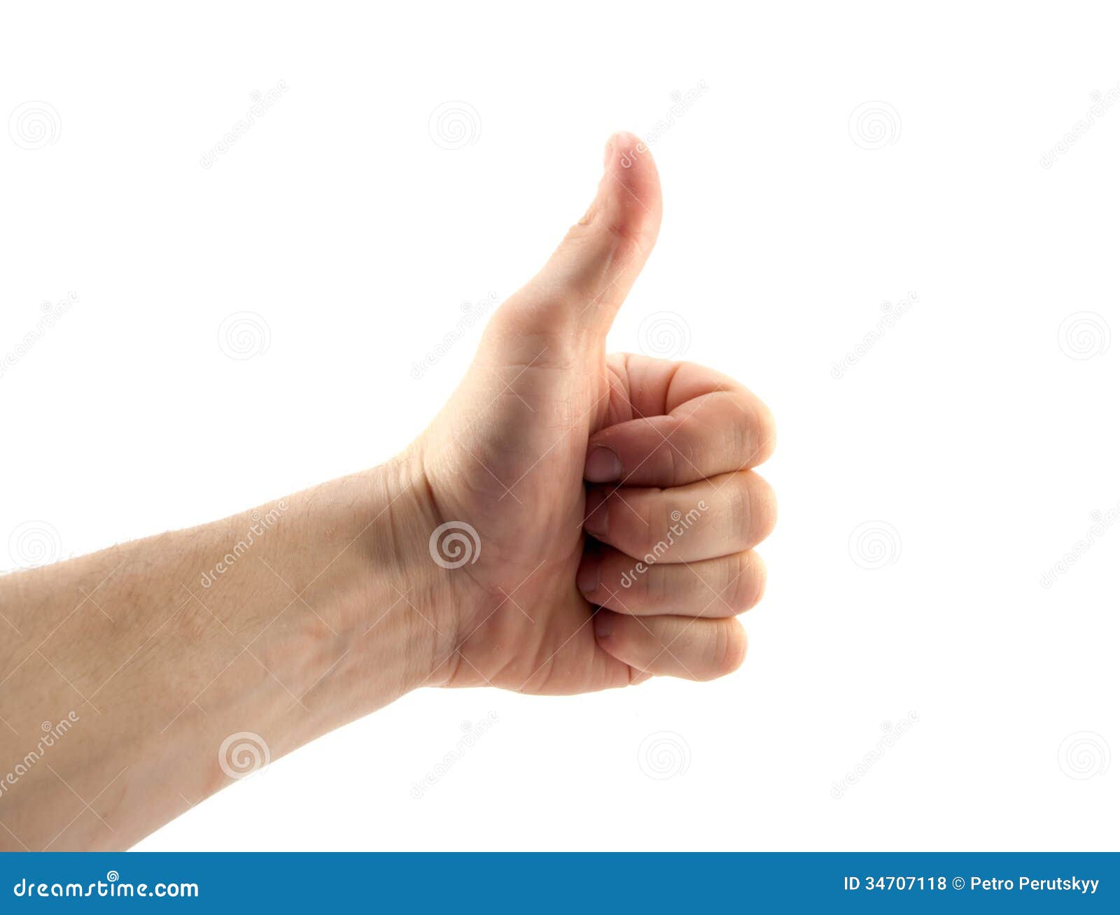 Mano con il pollice su fotografia stock. Immagine di numero - 34707118