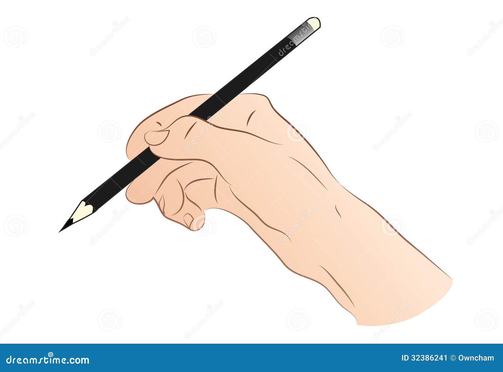 Mano con la matita illustrazione vettoriale. Illustrazione di manuale ...