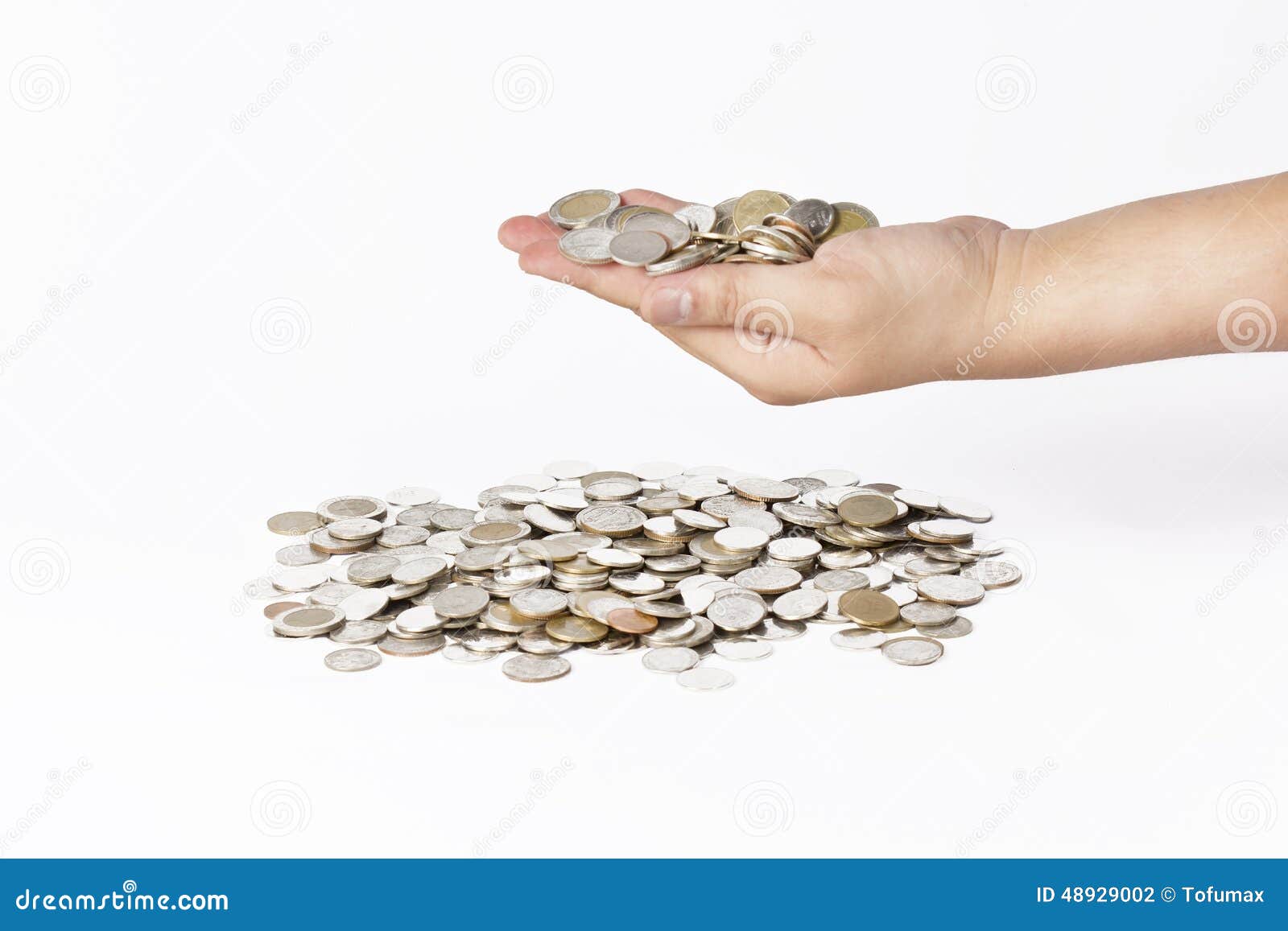 Mano con la moneda foto de archivo. Imagen de fondo, tenencia - 48929002