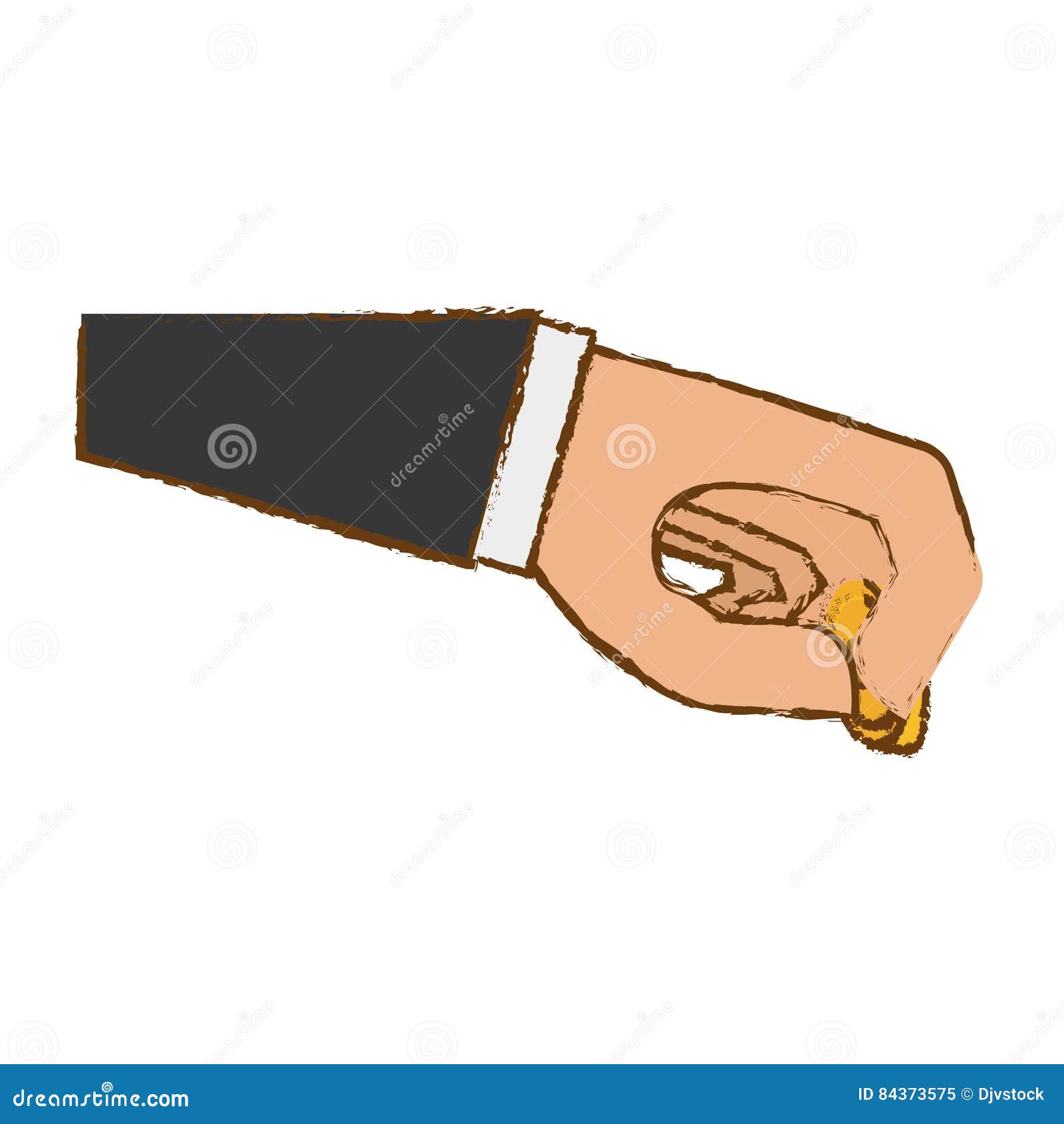 Mano con la moneda de oro stock de ilustración. Ilustración de ahorro ...