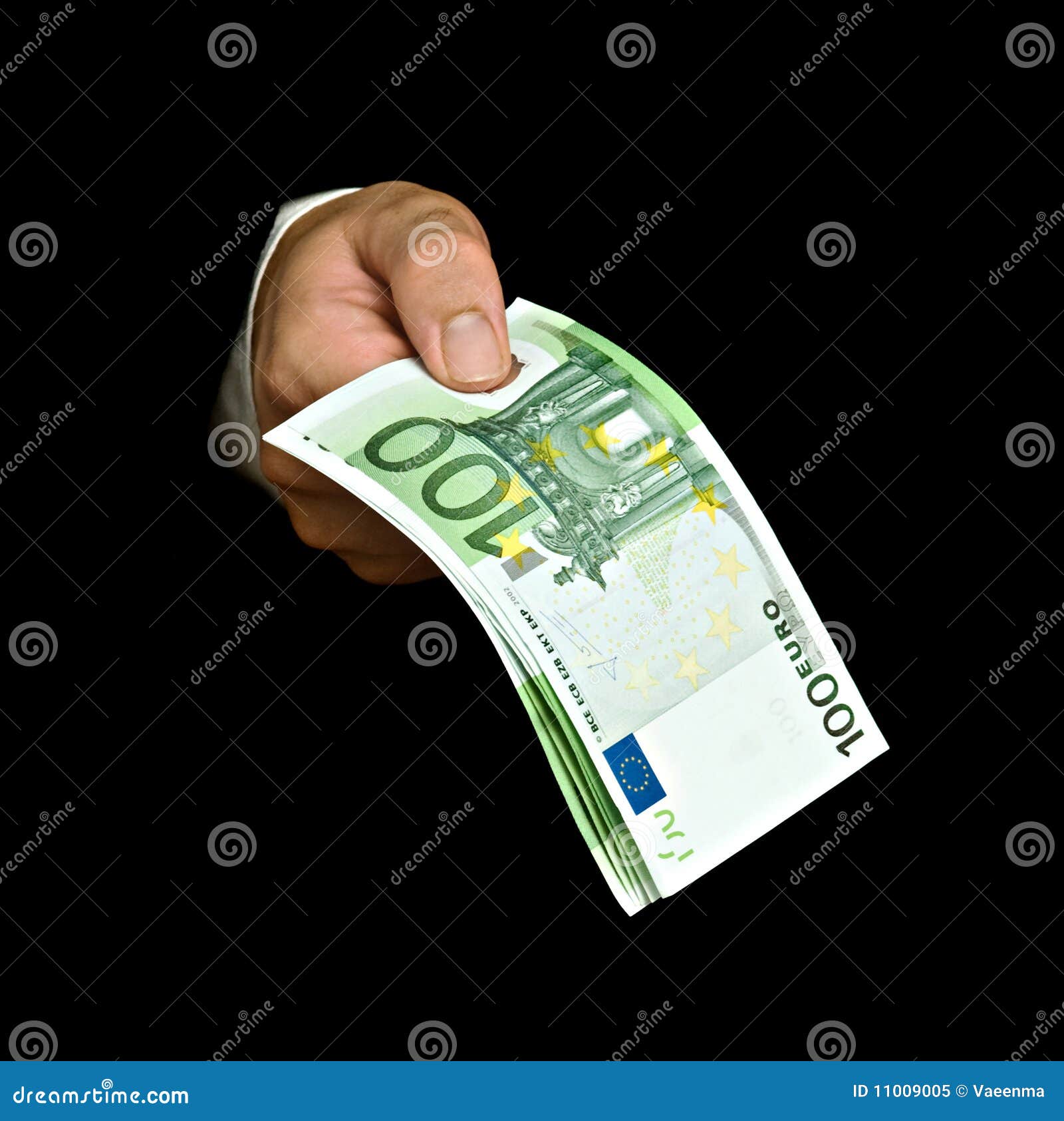 Mano con le euro banconote immagine stock. Immagine di creditore - 11009005