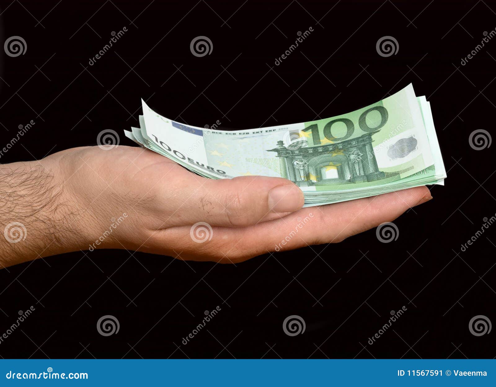 Mano con le euro banconote immagine stock. Immagine di paga - 11567591