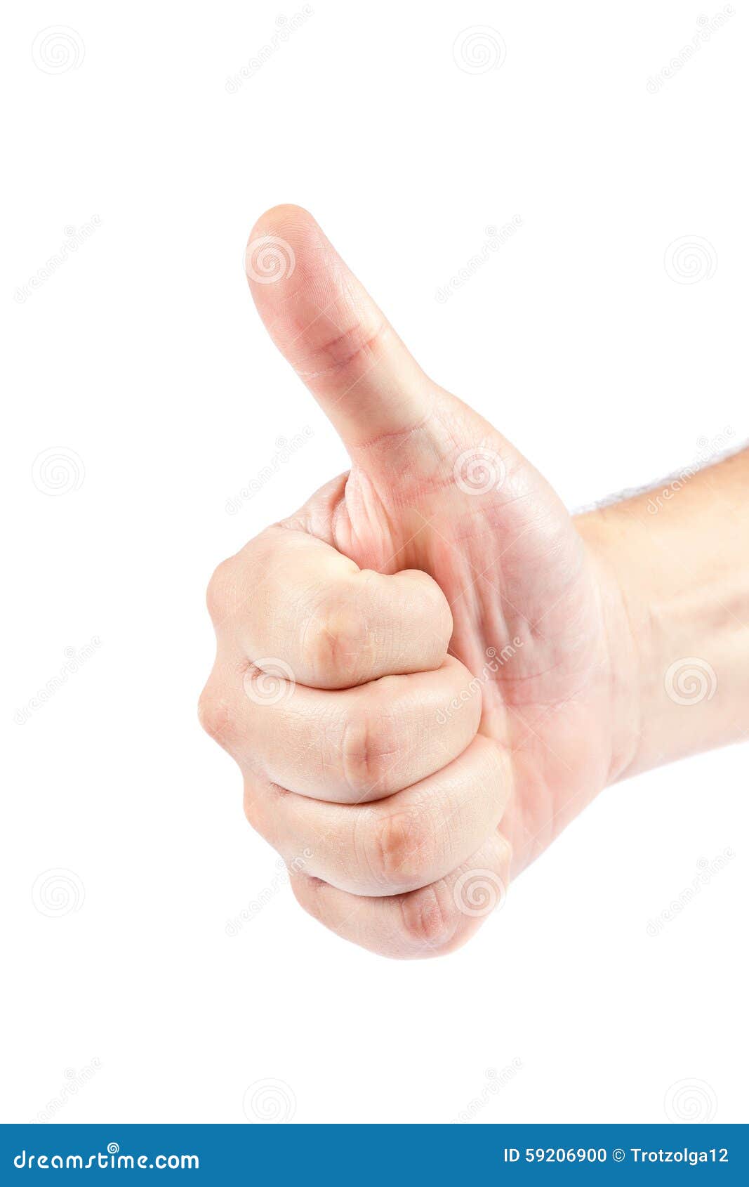 Mano con un pollice alzato fotografia stock. Immagine di vuoto - 59206900