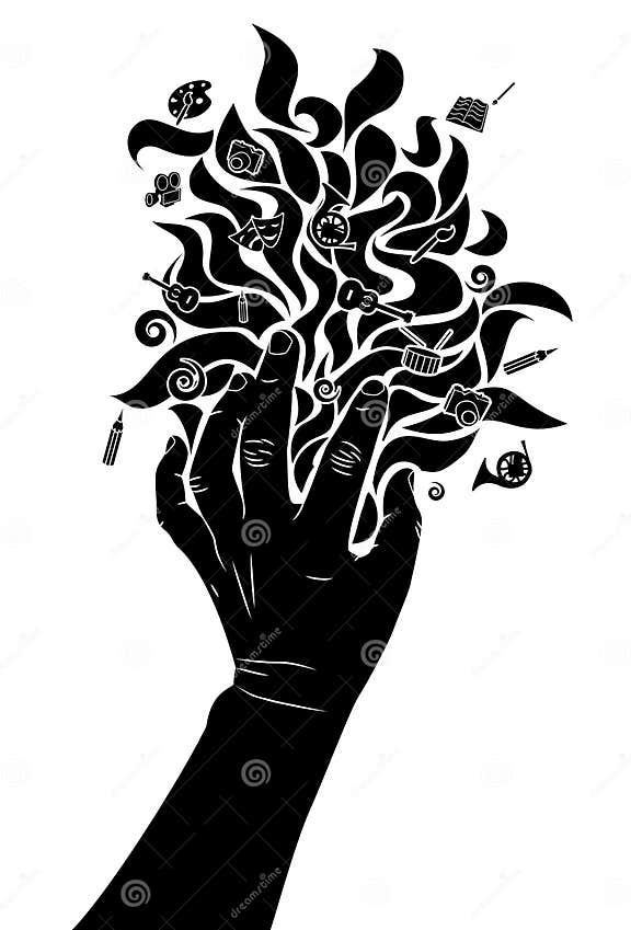 Mano creativa ilustración del vector. Ilustración de humano - 42103754