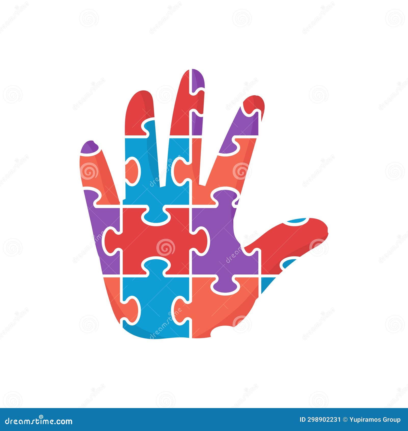 Mano De Autismo De Piezas De Rompecabezas Ilustración del Vector ...