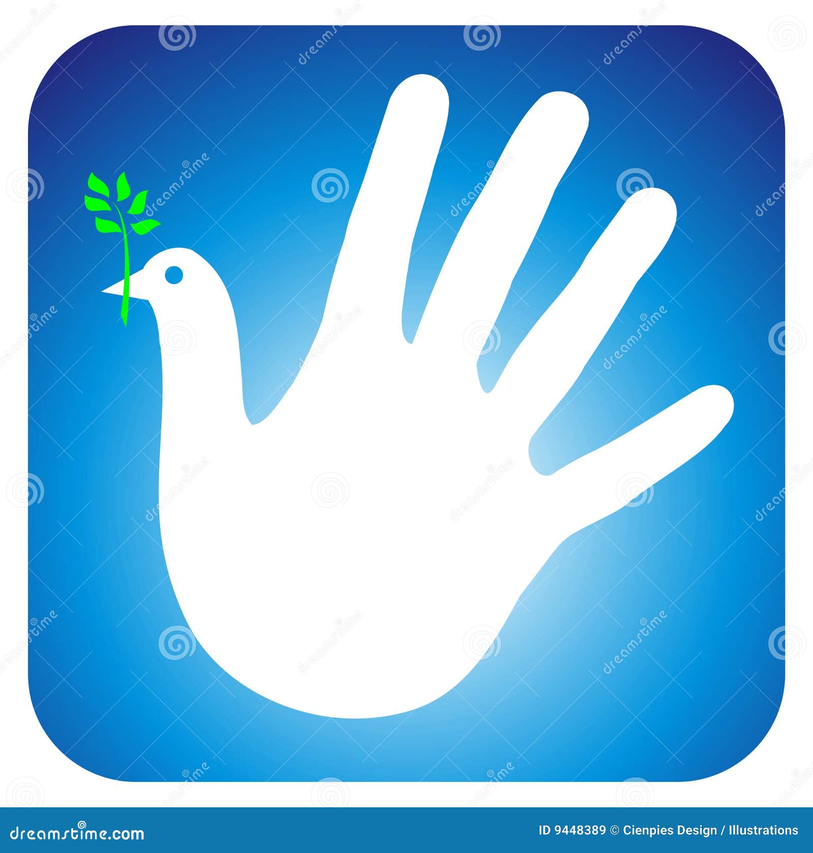 Mano de la paz ilustración del vector. Ilustración de pureza - 9448389