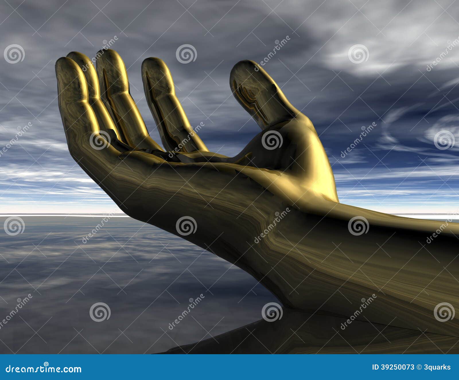 Mano de oro stock de ilustración. Ilustración de nubes - 39250073