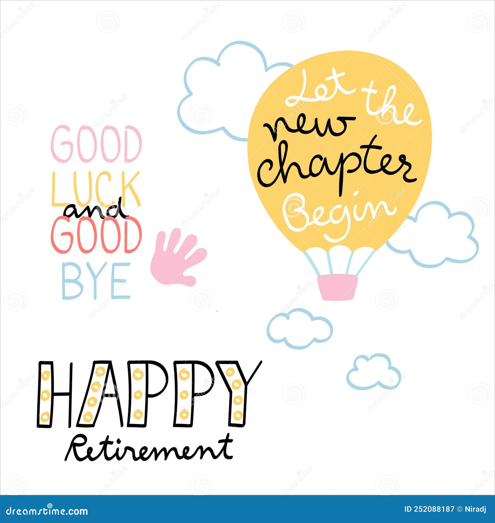 Mano de retiro feliz ilustración del vector. Ilustración de garabato ...