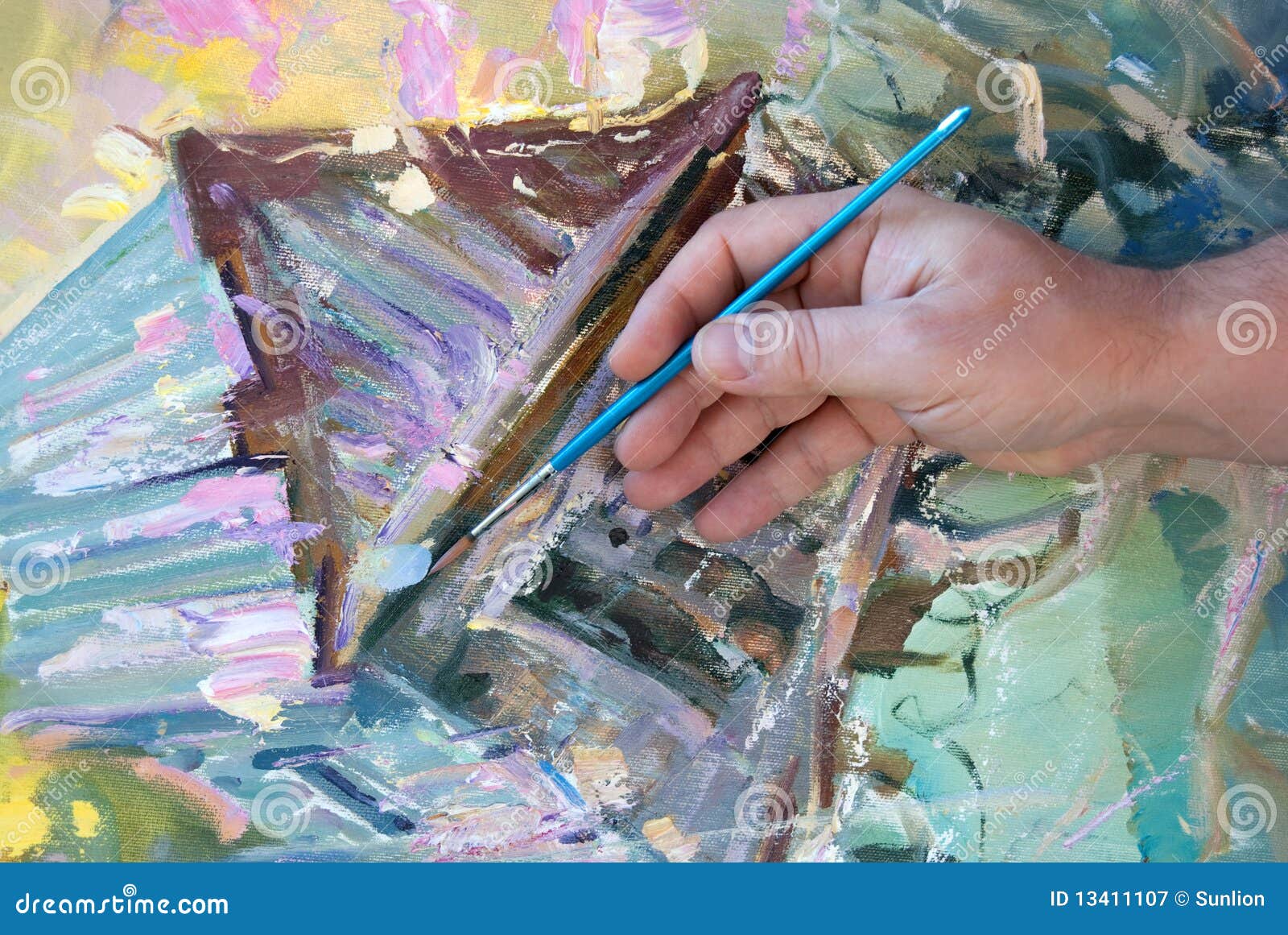 Mano de un artista imagen de archivo. Imagen de talento - 13411107