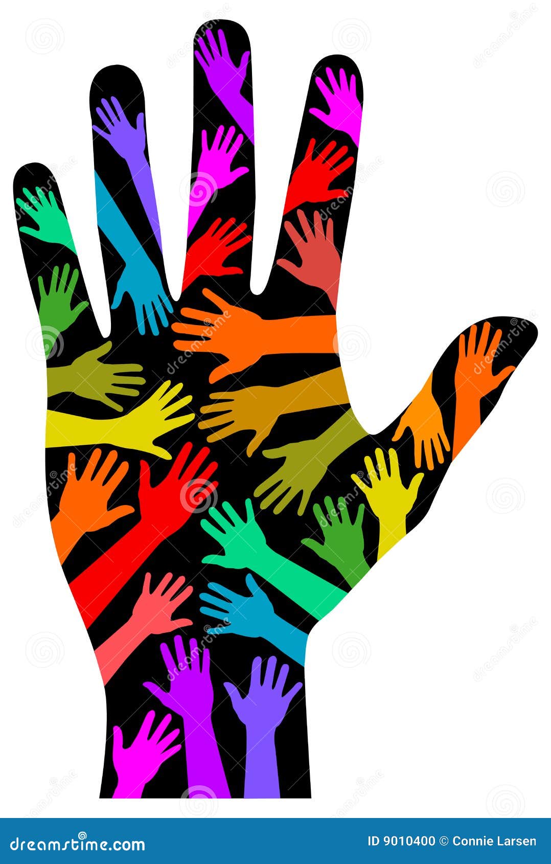 Mano Del Arco Iris De La Diversidad Ilustración del Vector ...