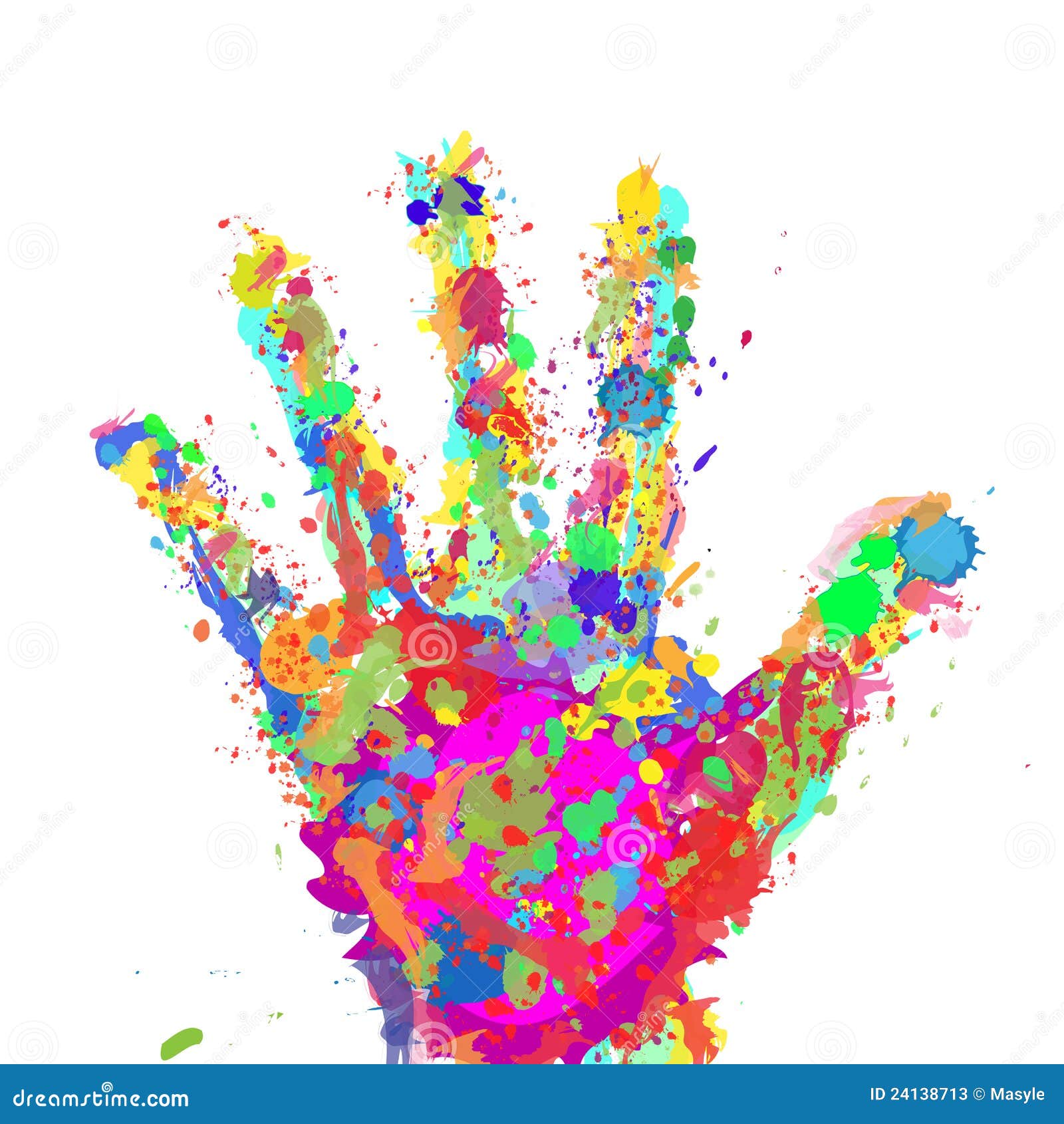 Mano del color ilustración del vector. Ilustración de color - 24138713