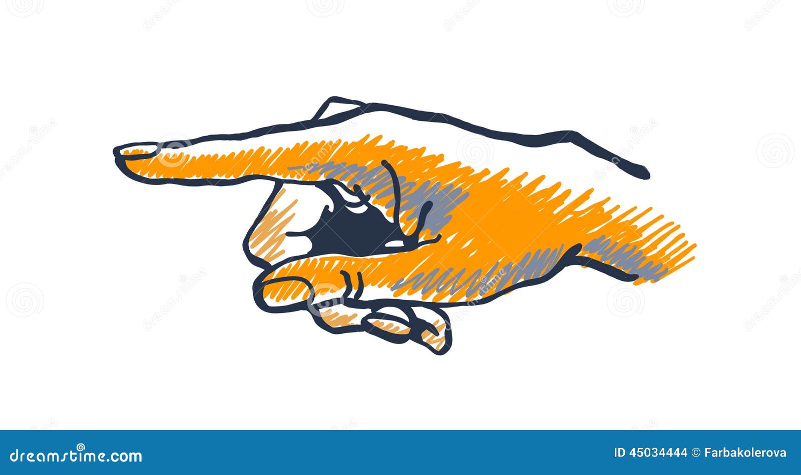 Mano Del Dibujo Del Vector Con El Dedo índice Stock de ilustración ...