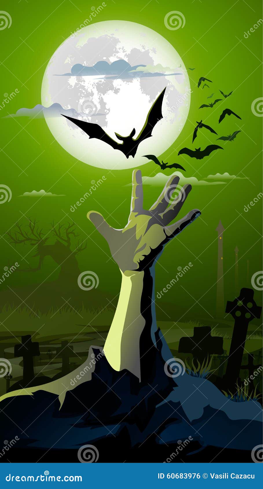 Mano del horror ilustración del vector. Ilustración de horror - 60683976