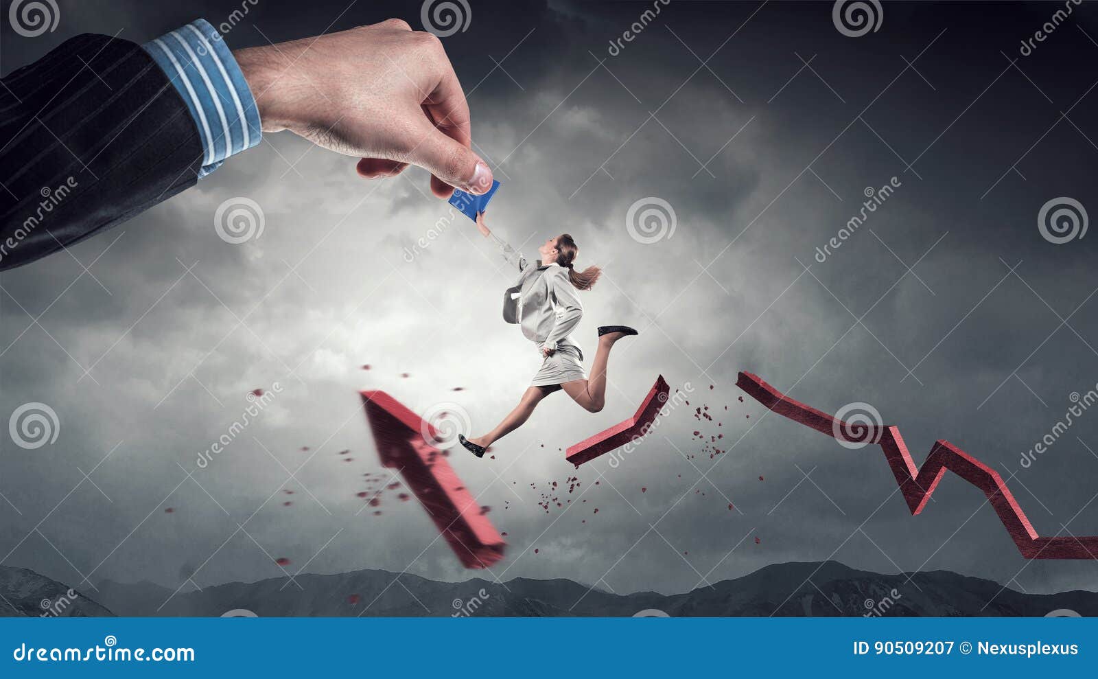 Mano Del Poder Y Del Control Técnicas Mixtas Imagen de archivo - Imagen ...