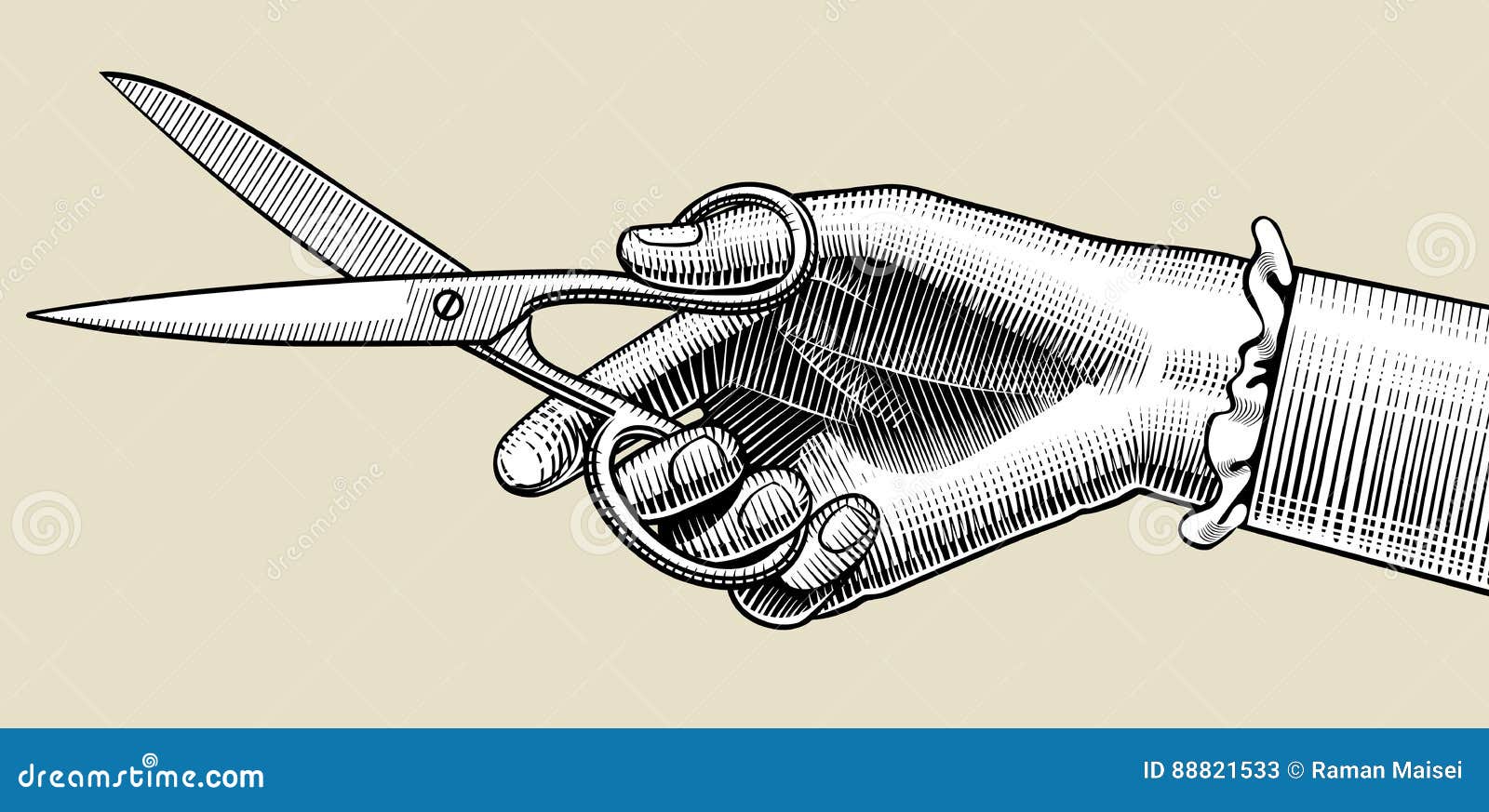 Mano Del ` S Della Donna Con Le Forbici Illustrazione Vettoriale ...