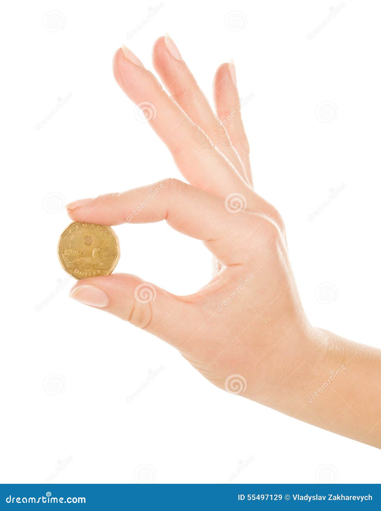 Mano Della Donna Con La Moneta Immagine Stock - Immagine di concetto ...