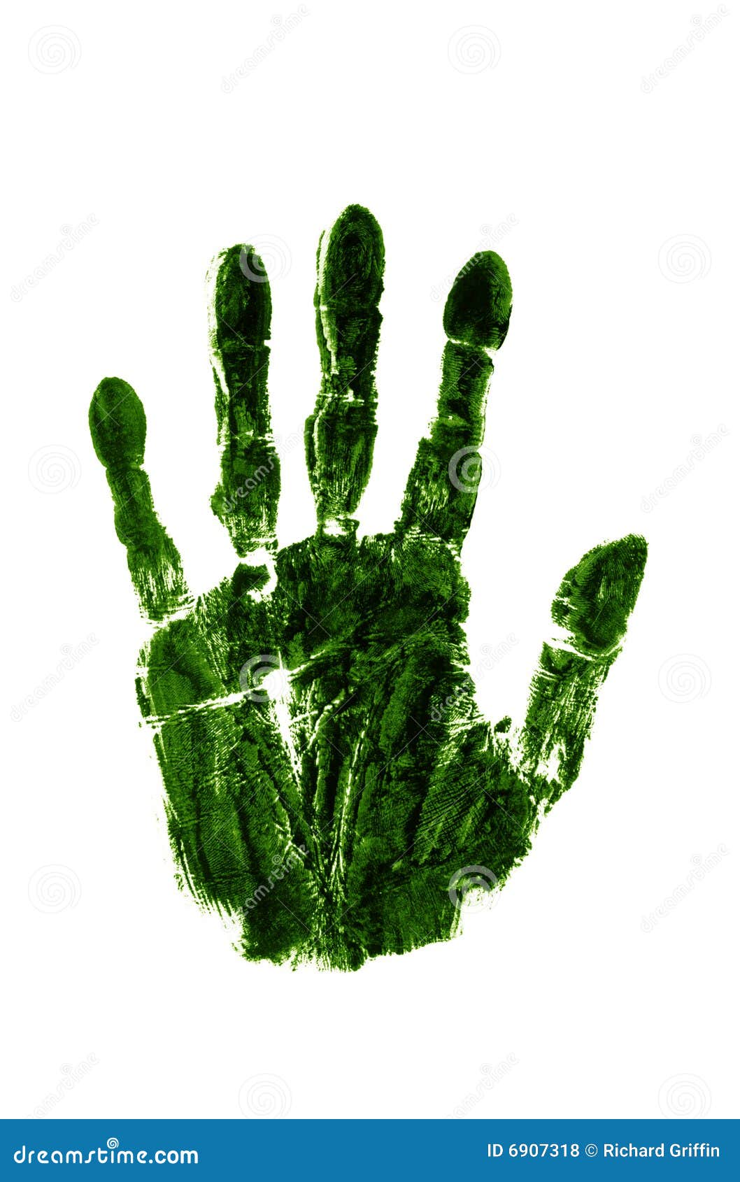 Mano derecha verde foto de archivo. Imagen de dedo, derecho - 6907318