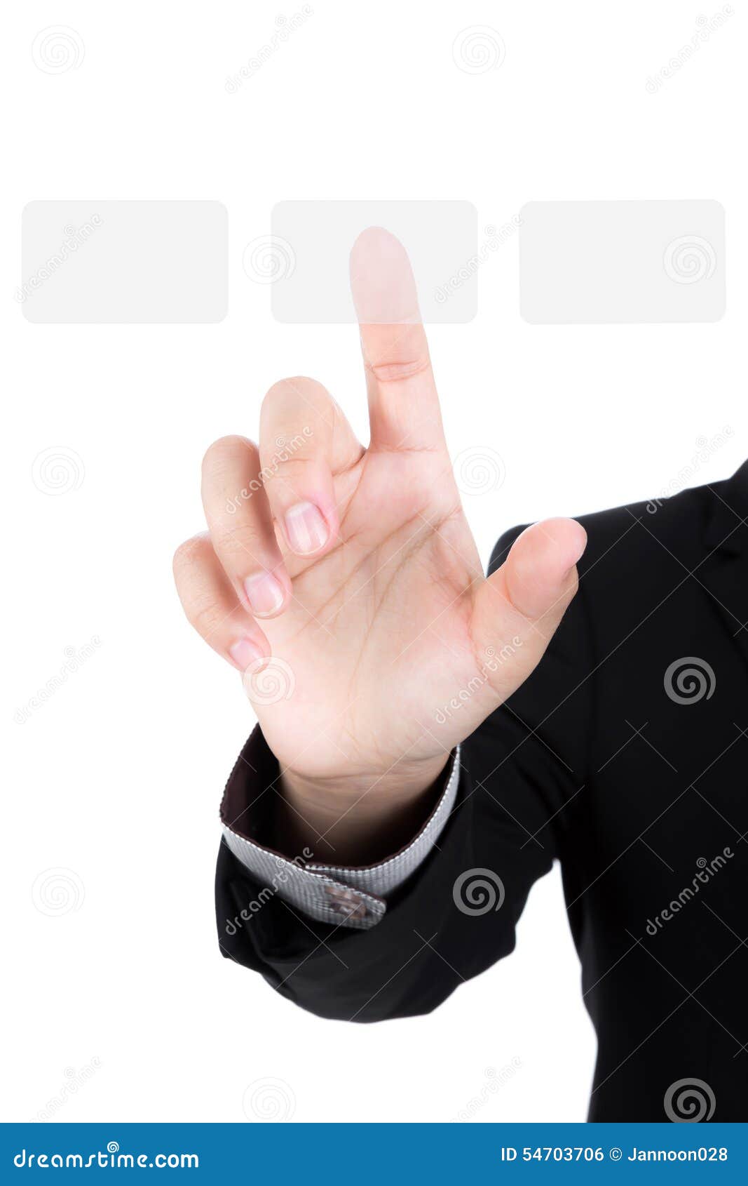 Mano Di Affari Che Spinge Un Bottone Fotografia Stock - Immagine di ...