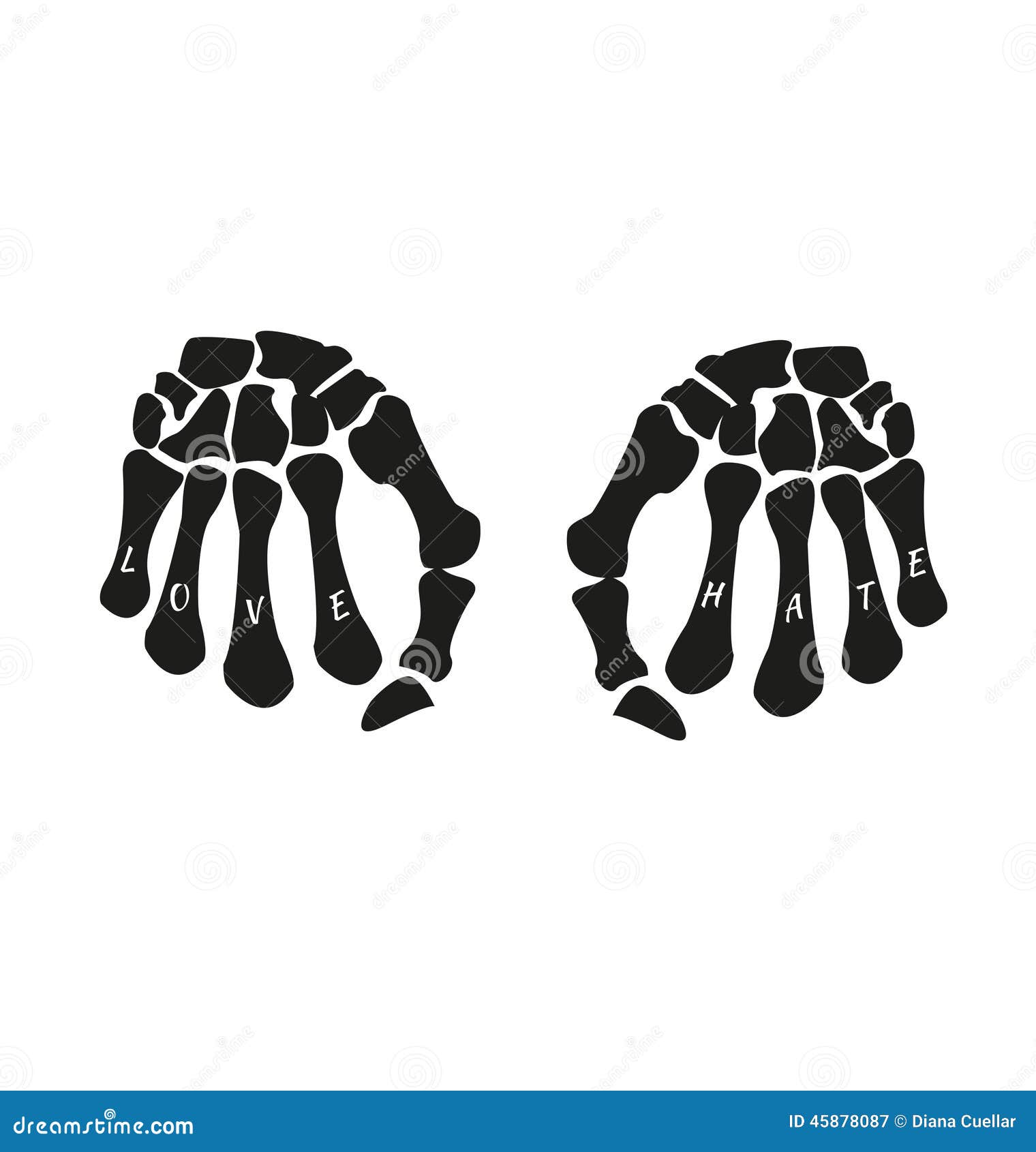 Mano di scheletro illustrazione vettoriale. Illustrazione di gesto ...