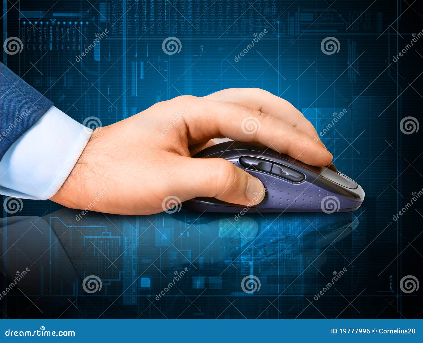Mano e mouse illustrazione di stock. Illustrazione di ufficio - 19777996