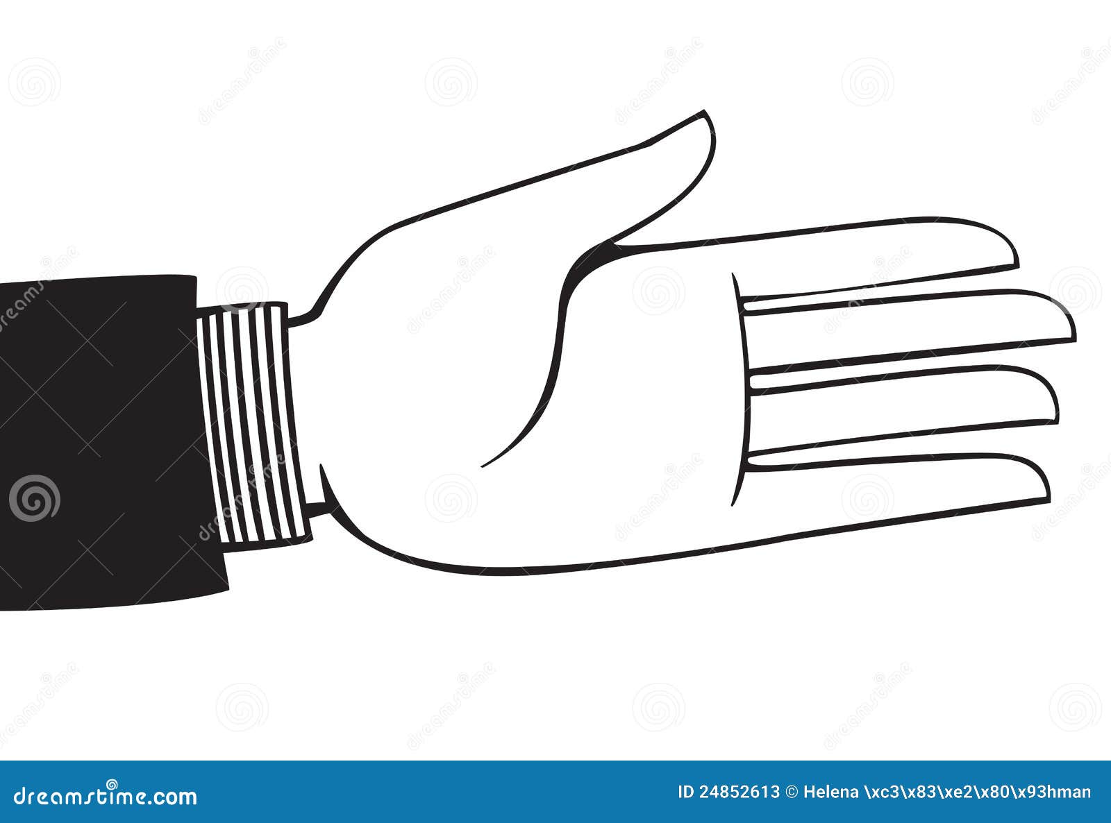 Mano extendida ilustración del vector. Ilustración de dedos - 24852613