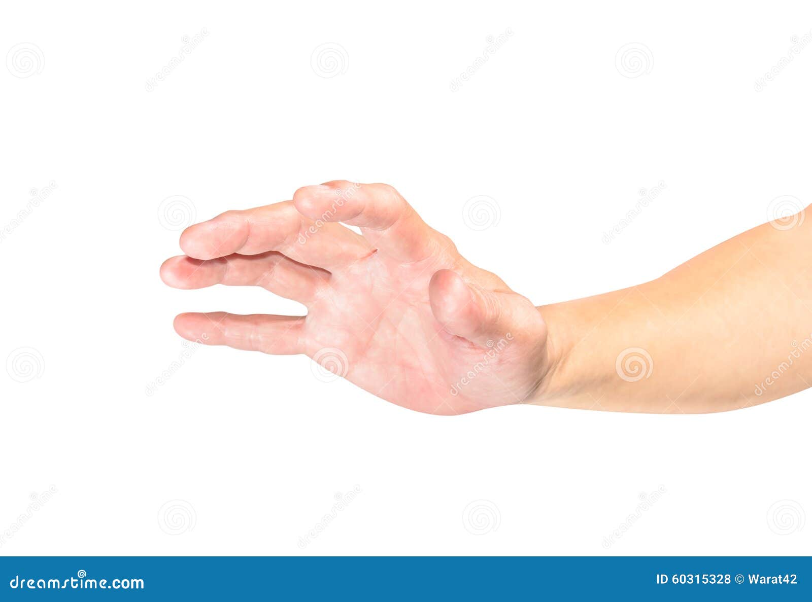 Mano Extendida Aislada En El Fondo Blanco Foto de archivo - Imagen de ...