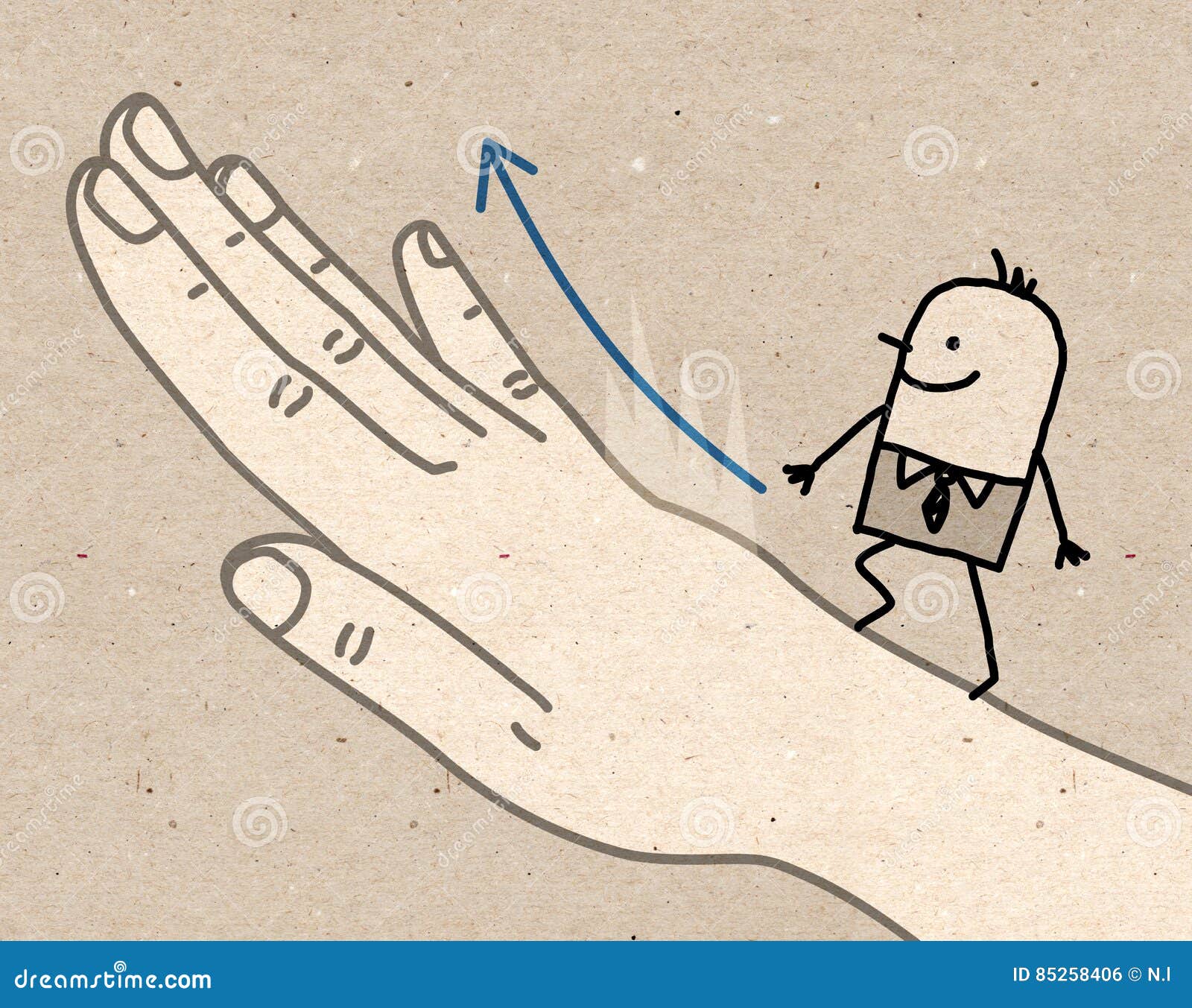 Mano grande - subiendo foto de archivo. Imagen de optimista - 85258406