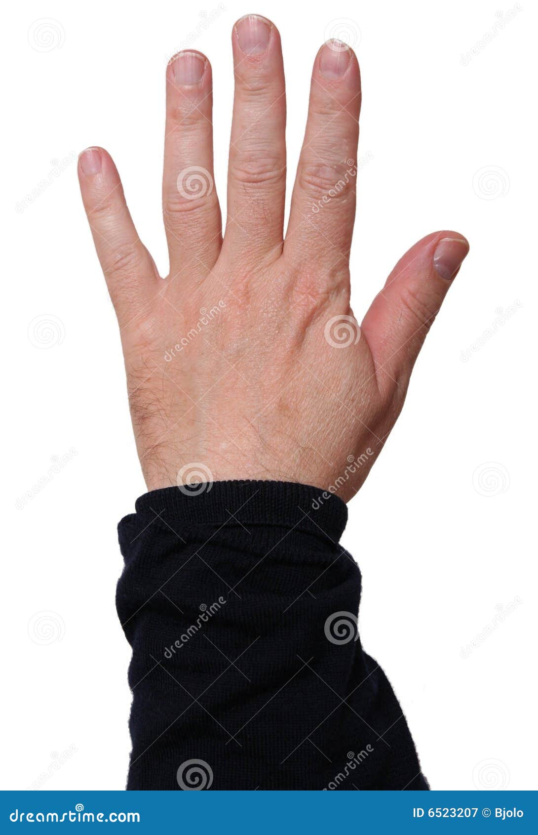Mano Izquierda Que Muestra Cinco Dedos Fotografía de archivo libre de ...