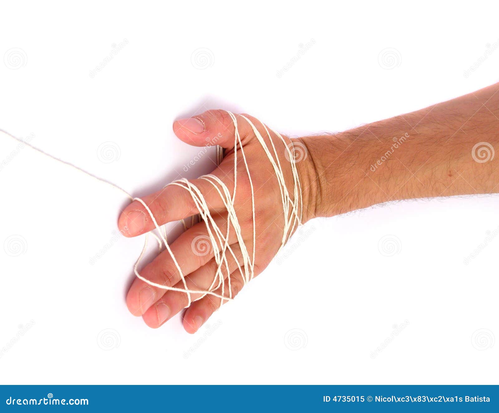 Mano legata con il filetto immagine stock. Immagine di avambraccio ...
