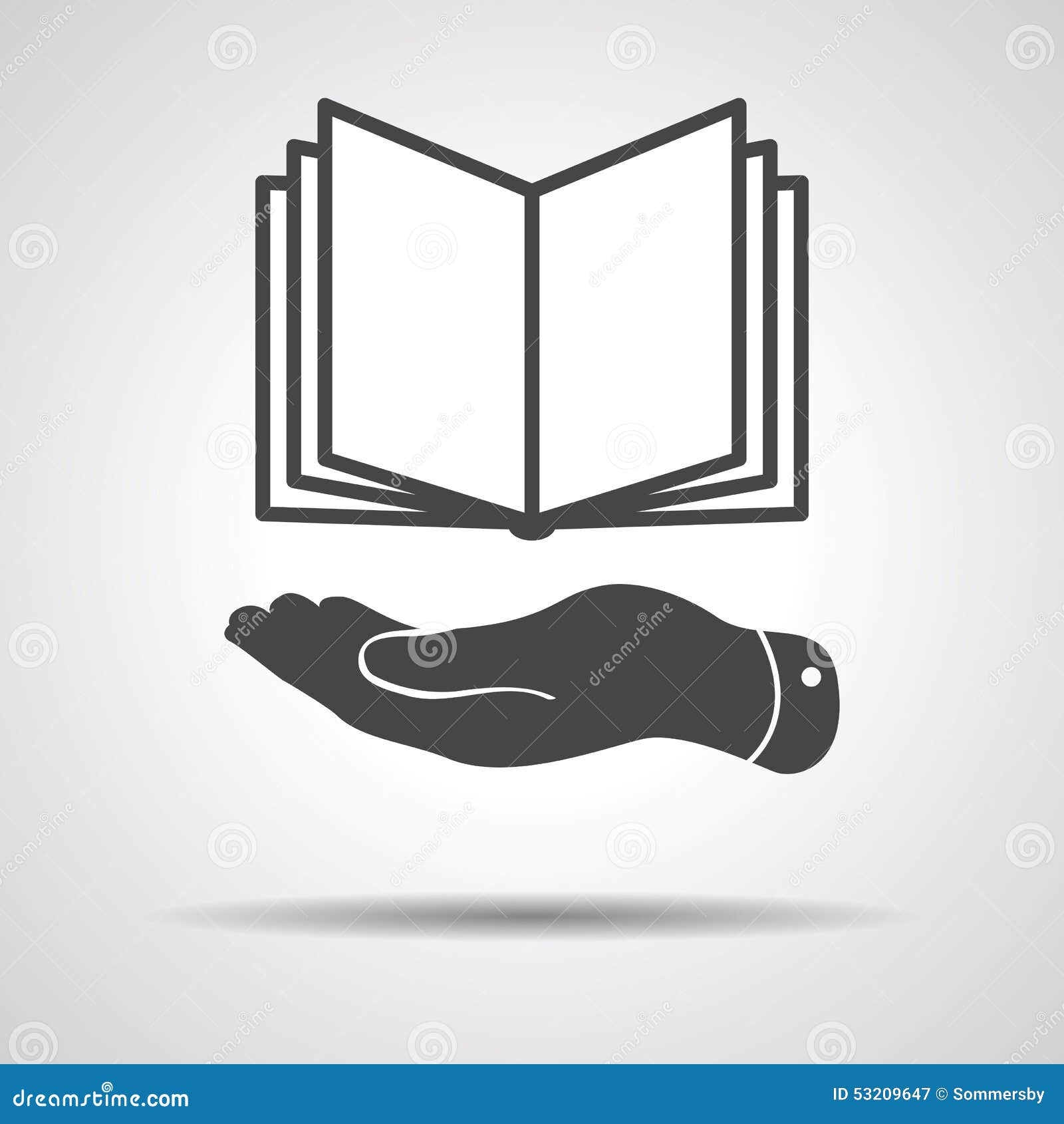 Mano Plana Que Da El Icono Del Libro Ilustración del Vector ...