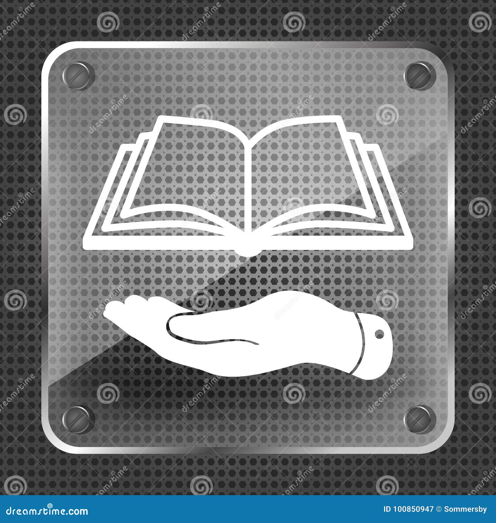 Mano Plana Que Da El Icono Del Libro - Vector El Ejemplo Ilustración ...