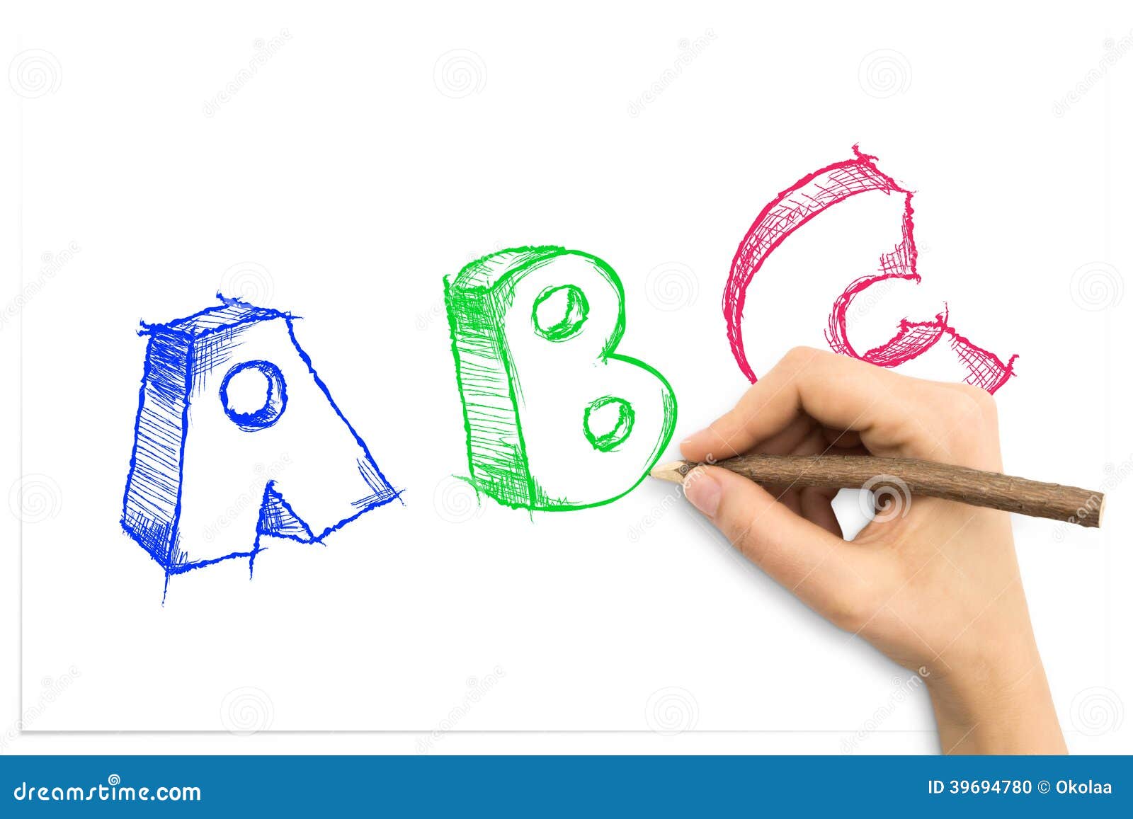Mano Que Dibuja Las Letras Incompletas De ABC Foto de archivo - Imagen ...