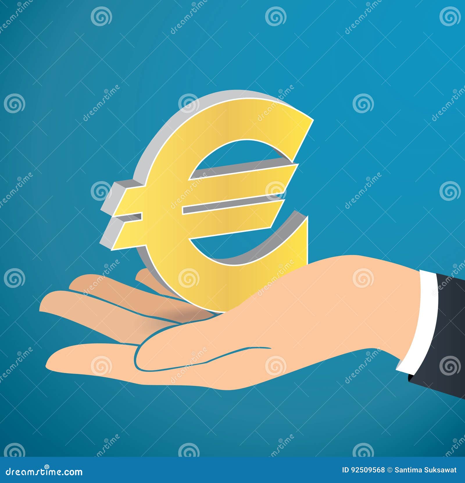 Mano Que Lleva a Cabo Vector Euro Del Icono Ilustración del Vector ...
