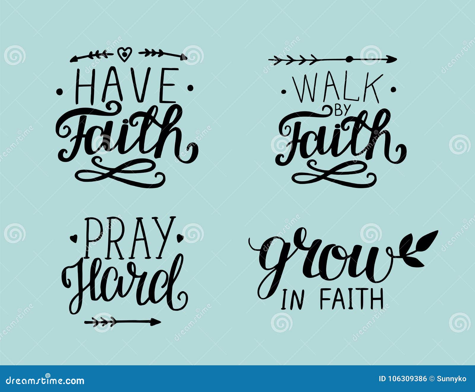 Mano 4 Que Pone Letras Sobre La Fe Ilustración del Vector - Ilustración ...