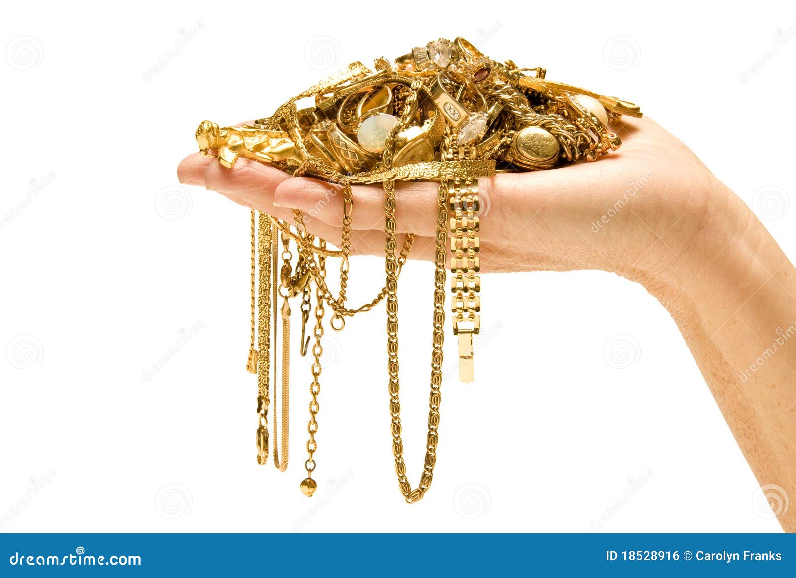 Mano que sostiene el oro foto de archivo. Imagen de desecho - 18528916