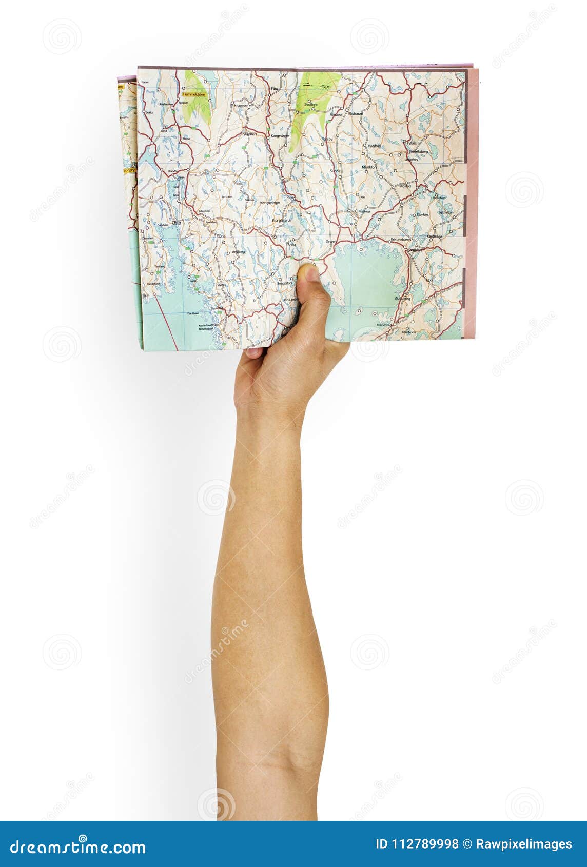 Mano Que Sostiene Un Mapa Para Las Direcciones Foto de archivo - Imagen ...