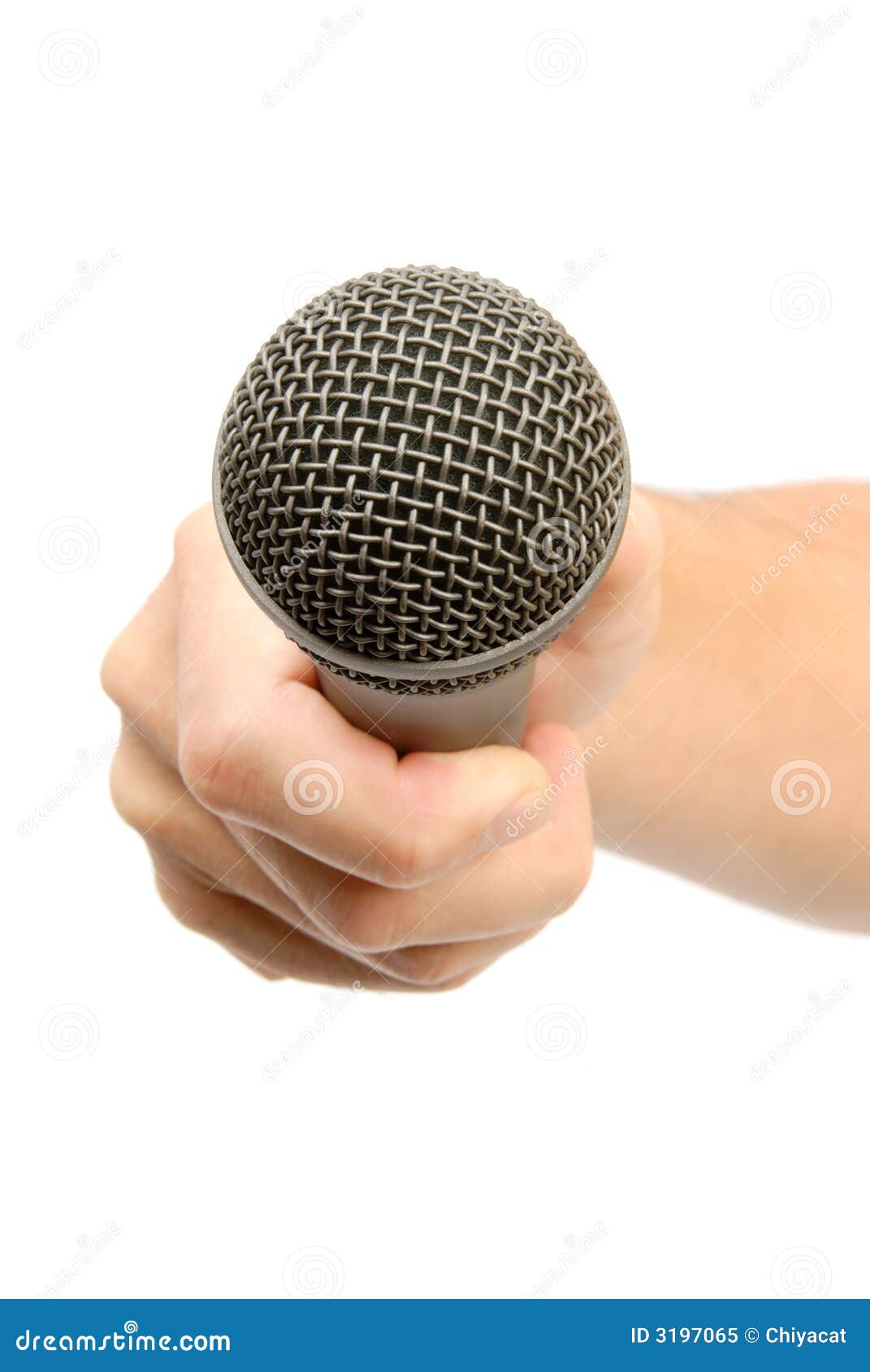 Mano Que Sostiene Un Micrófono Imagen de archivo - Imagen de metal ...