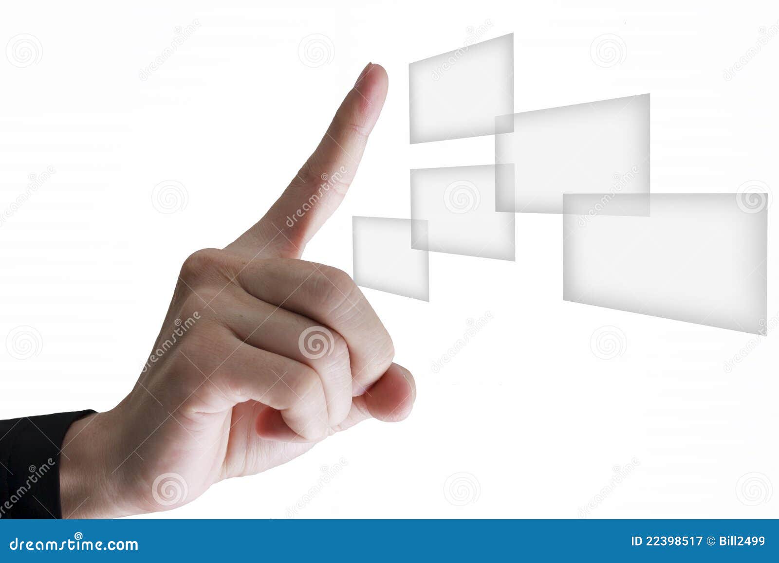 Mano-toque el botón. stock de ilustración. Ilustración de avanzado ...