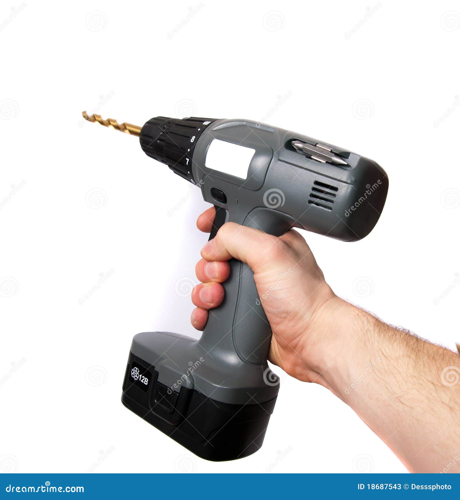 Mano Usando Un Taladro Fotos de archivo - Imagen: 18687543